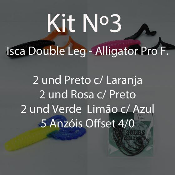 Kit Isca Artificial Double Leg Bicolor + Anzol Offset - Alligator Pro ...