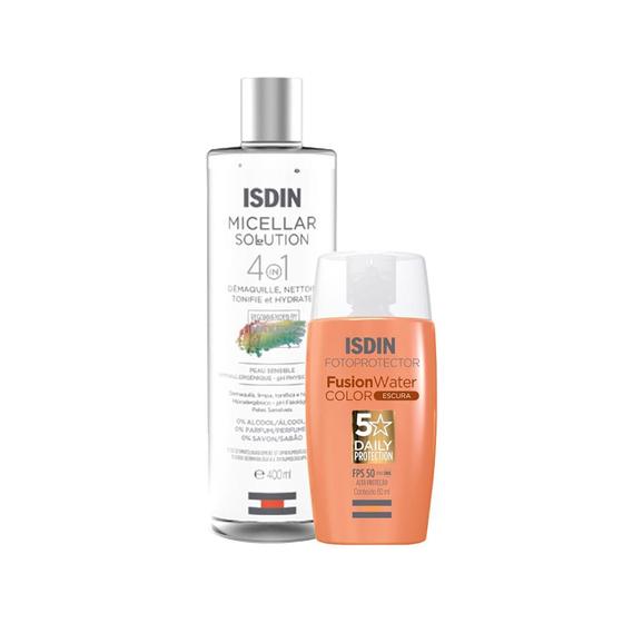 Kit Isdin - Água Micelar Facial de Limpeza e Protetor Solar Facial com ...
