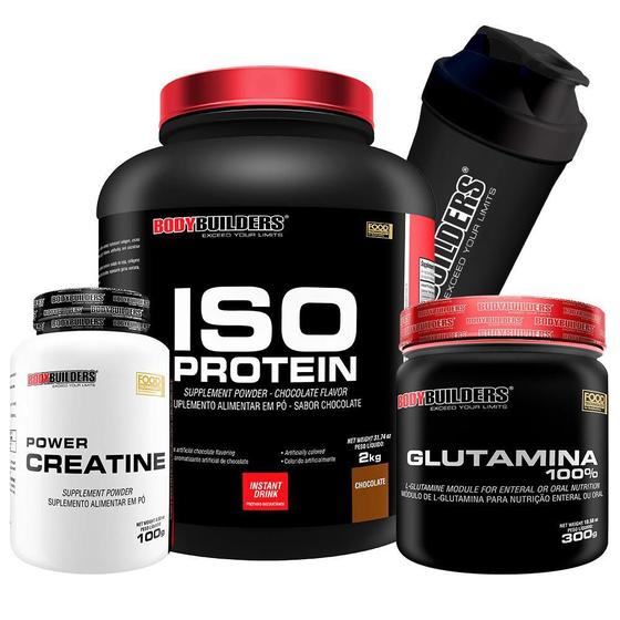 Kit Iso Protein 2Kg+ Power Creatina 100G+ Glutamina 100% - Bodybuilders ...