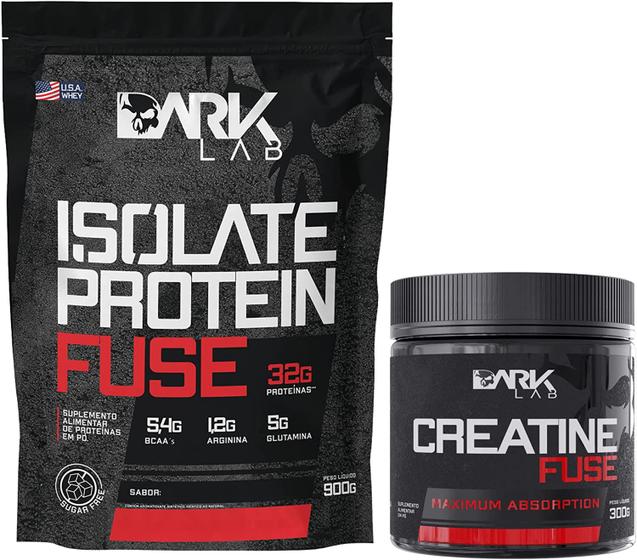 Kit Isolate Protein Fuse 900g Cookies & Cream + Creatina Fuse 300g Dark ...