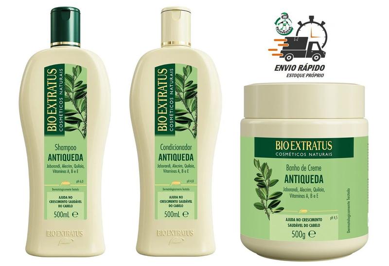 Kit Jaborandi Bio Extratus Antiqueda Crescimento Rápido 500g - Máscara ...