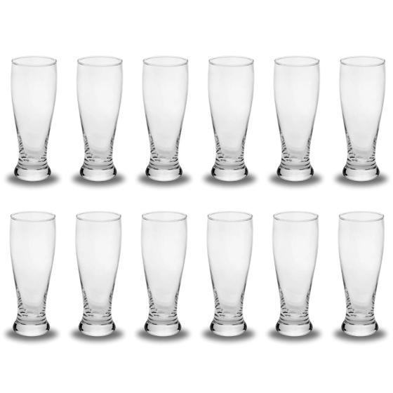 Kit Jogo 12 Copos De Vidro Cerveja 200ml Restaurante Tulipa Bar Hotel Buffet Resistente ...