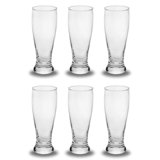 Kit Jogo 6 Copos De Vidro Cerveja 200ml Restaurante Tulipa Bar Hotel Buffet Resistente Tulipinha ...