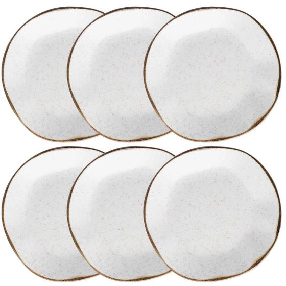Kit Jogo 6 Pratos Fundos Oxford Ryo Maresia Porcelana 22,5 cm - Prato ...