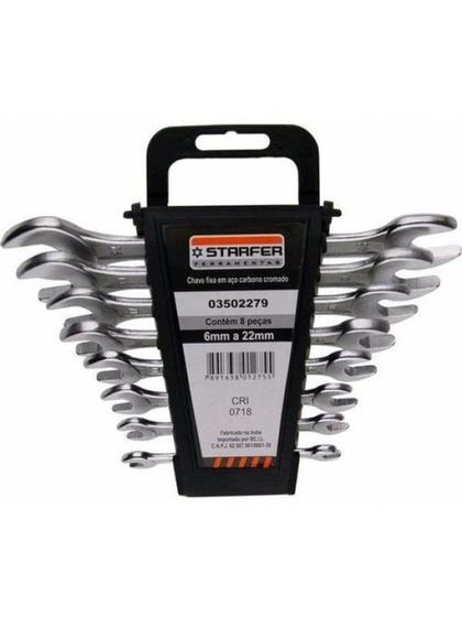 Kit Jogo Chave Boca Fixa Aço Starfer 8 Peças 6 A 22mm - . - Chave Fixa ...