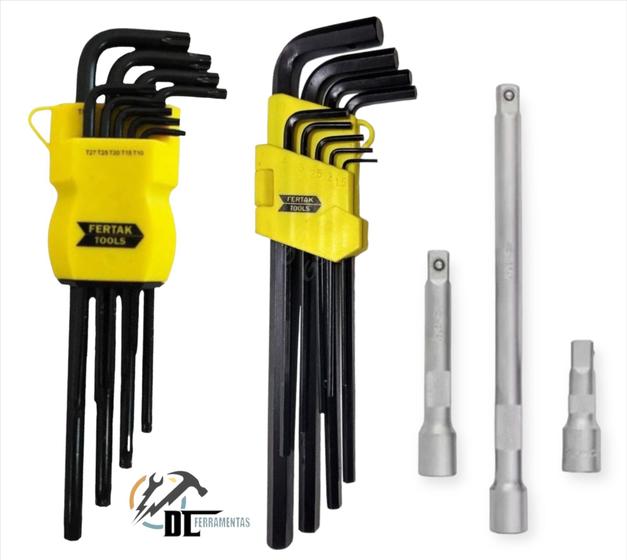 Kit jogo de chave allen e torx + kit extensor 3 peças - FERTAK TOOLS ...