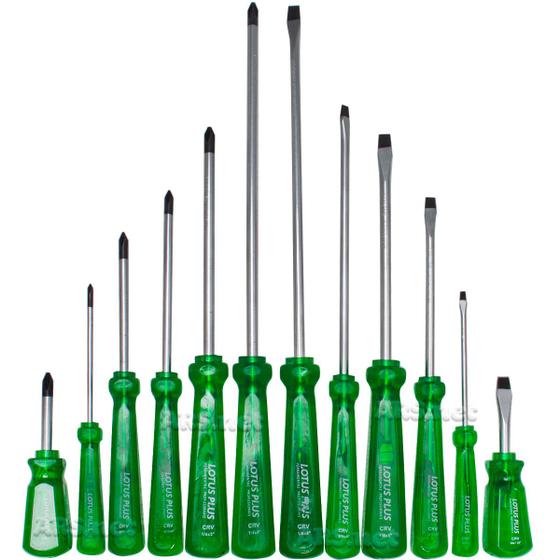 Kit Jogo De Chaves De Fenda E Phillips Imantada Imã Aço 12 Peças ...