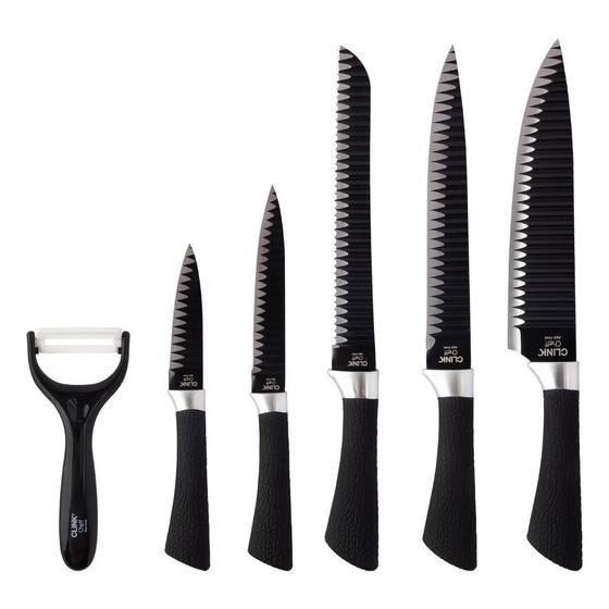 Kit Jogo de Facas Cheff Profissional 6 Pçs Cozinha Faqueiro - Clink ...