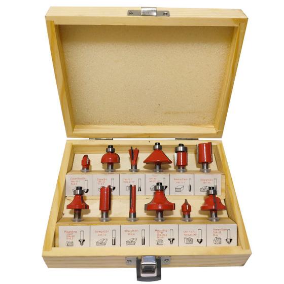 Kit Jogo De Fresas Para Tupia Madeira 6mm Com 12 Peças - Charbs - Fresa ...