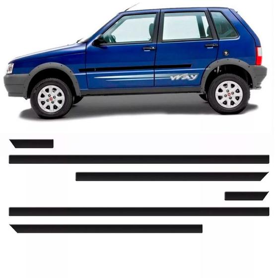 Kit Jogo Friso Lateral Uno Way 2008 2009 2010 2011 2012 2013 4 Portas ...