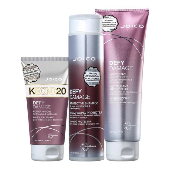 Kit Joico Defy Damage - Shampoo 300ml + Condicionador 250ml + KBOND20 Power Masque 150ml - Kit ...