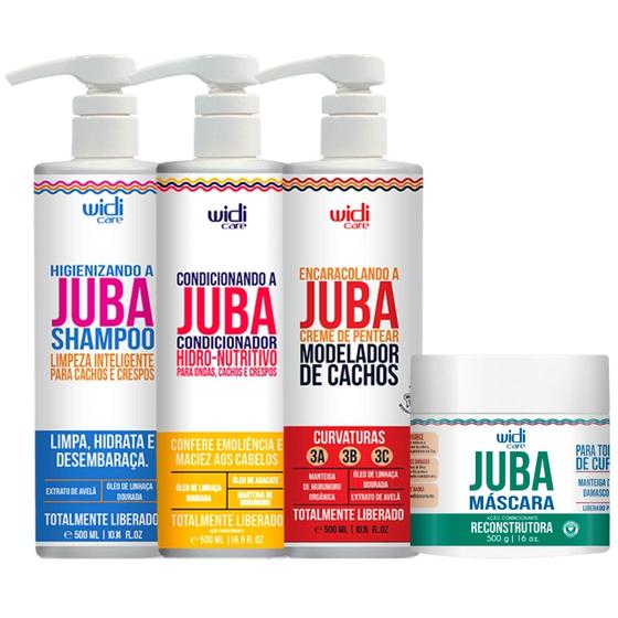 Kit Juba Shampoo Condicionador Mascara Reconstrução E Encaracolando A ...