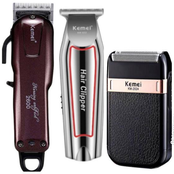 Kit Kemei 2600 Kemei 032 Kemei Shaver 2024 Elétricas Bivolt - Kemei ...