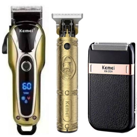 Kit Kemei Maquina Corte 1990 Acabamento 700B Shaver 2024 - Kemei Profissional - Aparador de ...
