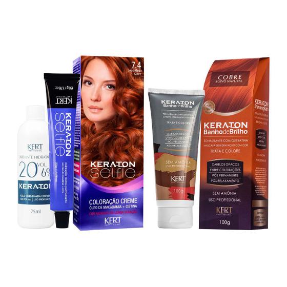 Kit Kert Coloração 7.4 + Banho De Brilho Cobre - Salão de Beleza ...