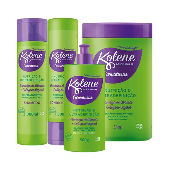 Kit Kolene Curvaturas Bomba de Nutricao + Ultradefinicao c/ Gel Creme ...