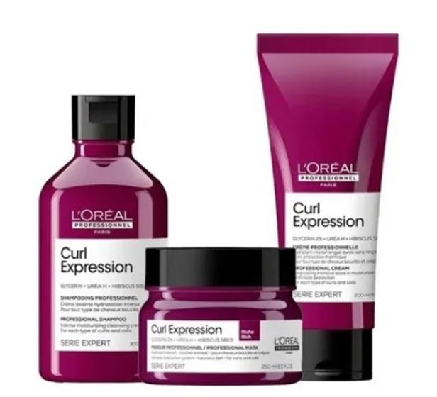 Kit L'Oréal Professionnel Curl Expression Shampoo 300ml + Máscara Riche ...