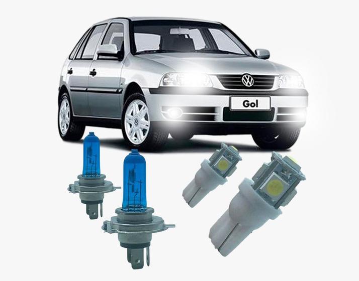 Kit Lampada H4 Super Branca e Leds Farol Gol G2 G3 G4 - HDI - Lâmpada ...
