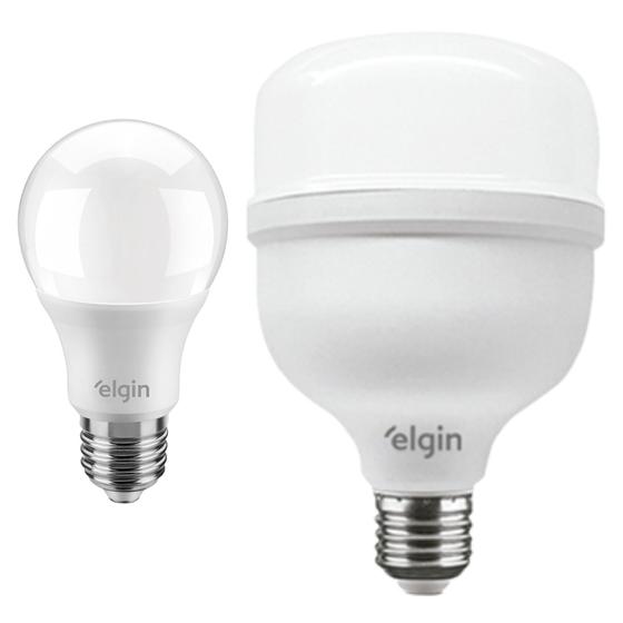 Kit Lâmpada Super Bulbo Led 40W E27 3200Lm Branca Fria 6500K Com Lampada De Led A60 9W 6500K ...