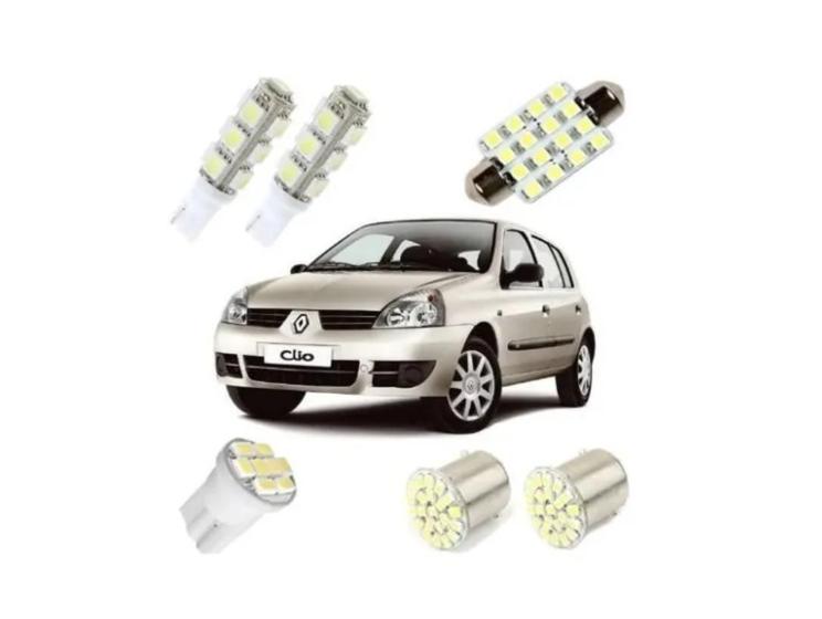 Kit Lâmpadas Led Renault Clio Luz Pingo Teto Placa Ré - Blue Lion ...