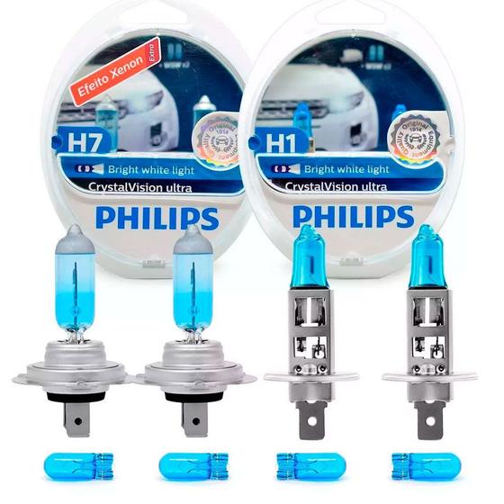 Kit Lâmpadas Philips H7 + H1 Crystal Vision Ultra 4300k - Lâmpada Automotiva - Magazine Luiza