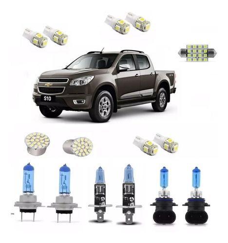 Kit Lâmpadas Super Branca + Led Farol S10 2012 2013 2014 - TechOne ...