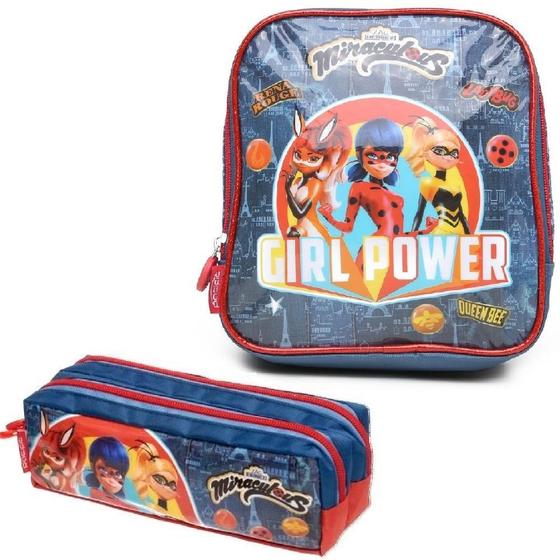 Kit Lancheira Ladybug Miraculous Team Work + Estojo Duplo - Pacific ...