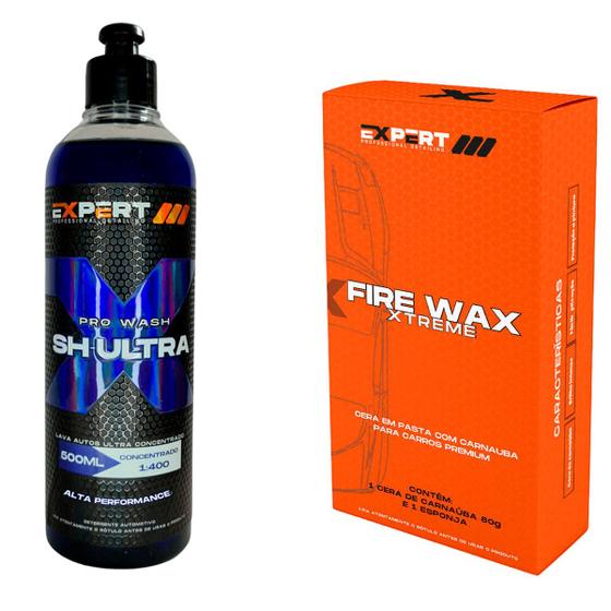 Kit Lava Auto Ultra Concentrado Pro Wash500ml+Cera Automotiva ...