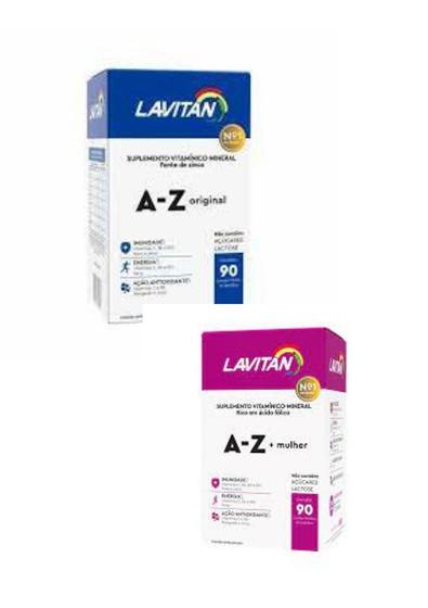 Kit Lavitan Suplemento Alimentar AZ Homem e Mulher 90 Comprimidos Cada Caixa - Cimed ...