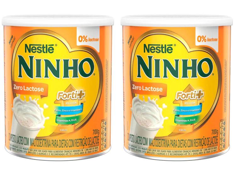 Kit Leite em Pó Sem Lactose Ninho Forti+ 700g - 2 Unidades - Composto ...