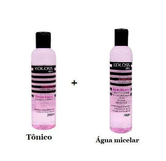 Kit limpeza facial completa Tônico + agua micelar Koloss - Kit de ...