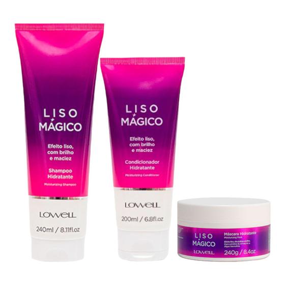 Kit Liso Mágico (3 Produtos) Lowell - Kit de Tratamento para Cabelos ...