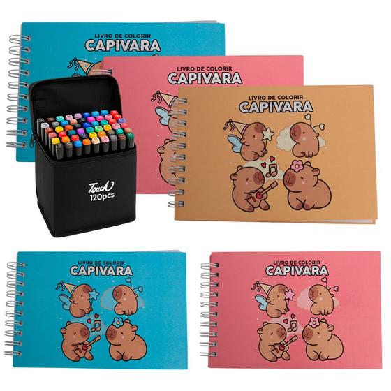Kit Livros Para Colorir Infantil Antiestresse Capivara Fofa - Toys 2u ...
