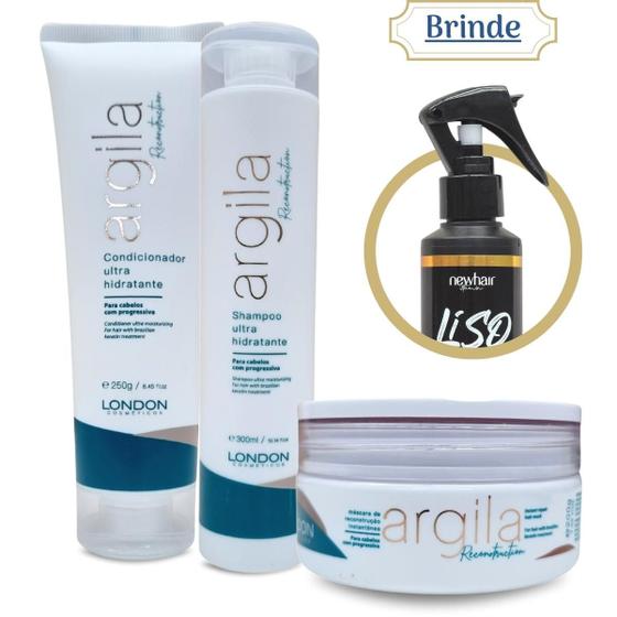 Kit London Argila Reconstruction Sh 300 Ml + Cond 250 Ml + Mask 200g - Shampoo - Magazine Luiza