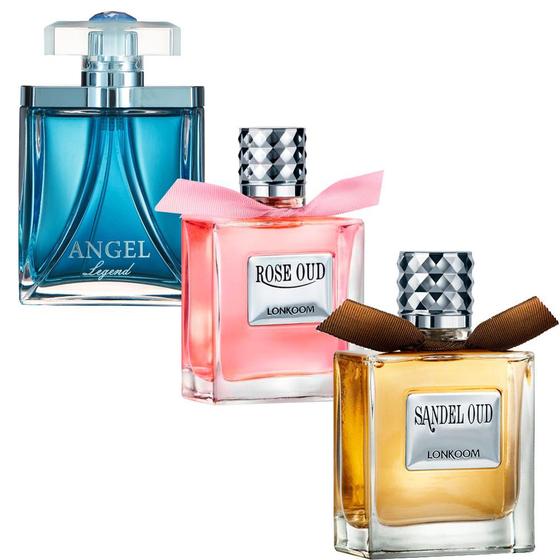 Kit Lonkoom Sandel Oud+Rose Oud+Legend Angel 3x100ml - Perfume Feminino ...