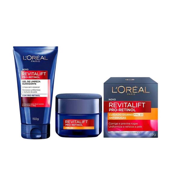 Kit Loreal Paris Revitalift Retinol Pro - Creme Diurno FPS 20 + Gel de ...