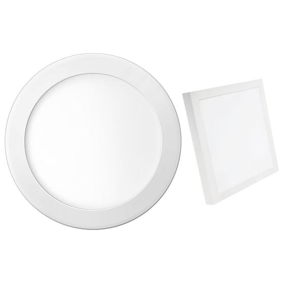 Kit Luminária Led De Teto 24W Embutir Redonda 6500K Bivolt Com Painel Plafon 18W Sobrepor ...