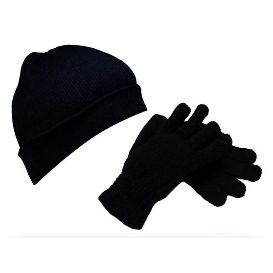 Kit Luva De Inverno Frio Gelado Preta + Toca Preta - Novax - Luva de ...