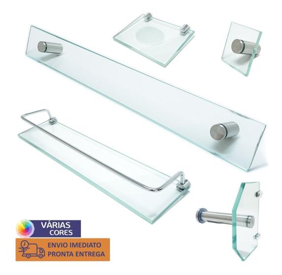 Kit luxo retangular de vidro - SHOP DO ACABAMENTO - Acessórios para ...