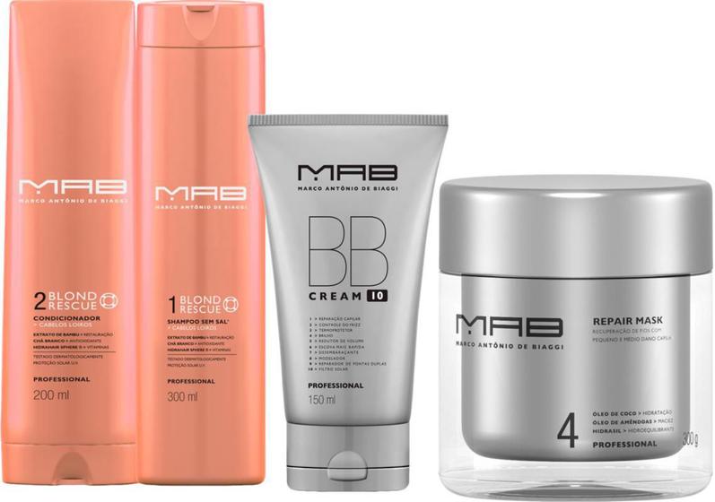 Kit Mab Blond Rescue, Repair Mask E Bb Cream - Kit de Tratamento para ...
