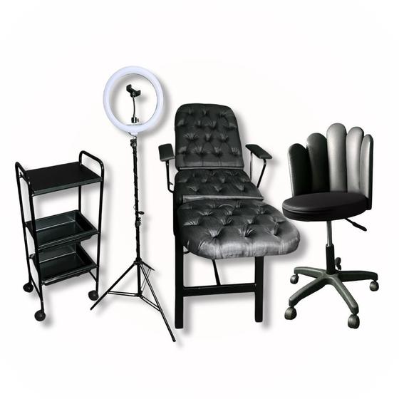 Kit maca luxo 180kg + carrinho +mocho +ring light de estudio - HENVIFER ...