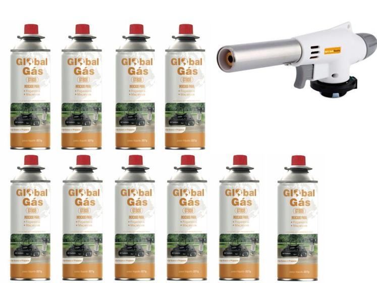 Kit Maçarico Automático Portátil Pro Branco Gourmet Com Controle de ... Kit Maçarico Automático Portátil Pro Branco Gourmet Com Controle de ...
