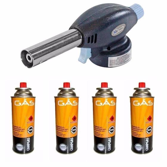 Kit Maçarico Portátil Western Com 4 Refís Ntk - Maçarico - Magazine Luiza