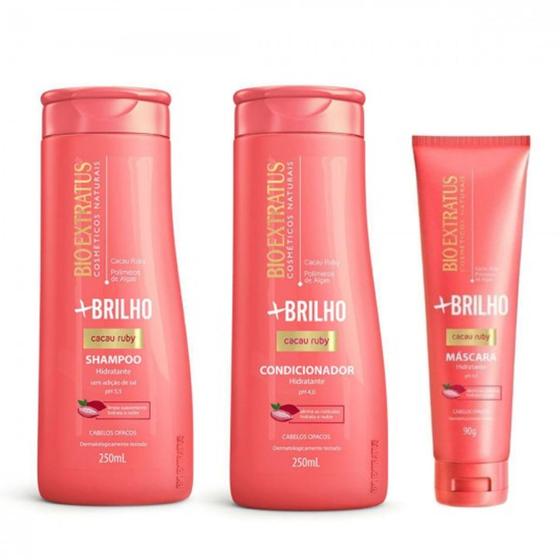 Kit Mais Brilho Bio Extratus Shampoo E Condicionador 250ml e Máscara ...