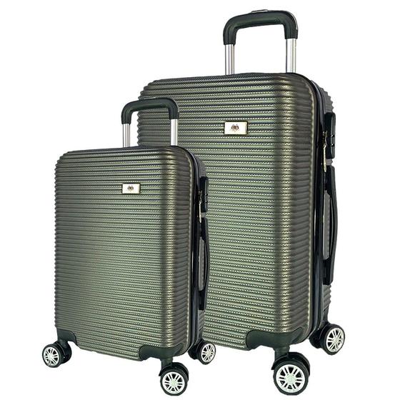 Kit Mala de Viagem 2 Peças Bordo e M - C/ 4 Rodinhas 360º Preto - EAGLE ...