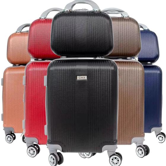 Kit Mala De Viagem Bordo Padrão Anac 20 Kilos P Frasqueira M Rodinhas ...
