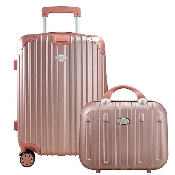 Kit Mala e Frasqueira de Viagem Contempo Rosê Jacki Design (AHZ18672 ...