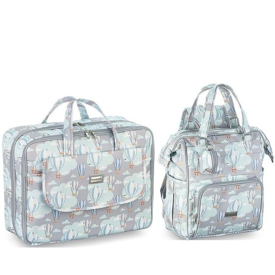 Kit Mala retangular e Mochila Funcional Balão Azul Fazendo Arte - Kit ...