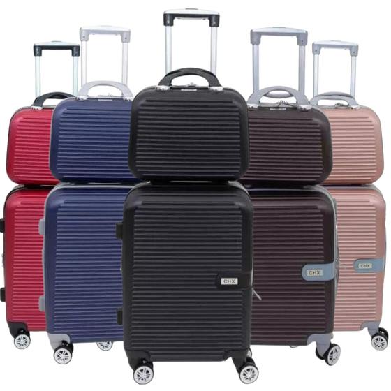 Kit Mala Viagem Pequena Bordo Padrão Anac Frasqueira Rígida 360 Graus ...