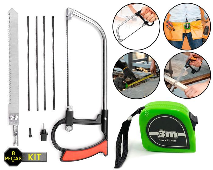 Kit maleta ferramenta marceneiro pedreiro serrote trena 3M - It-Blue ...